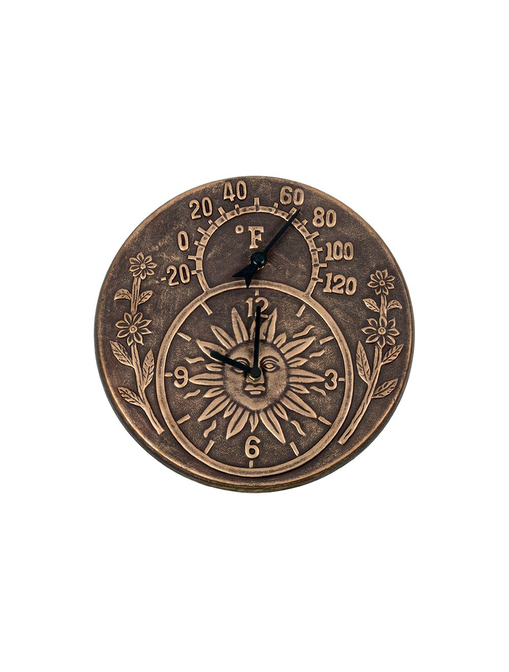 12" TERRA-COTTA CLOCK/THERMO